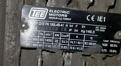 TE Q3H 180 L4B TEE Electric Motors | Texas Sales